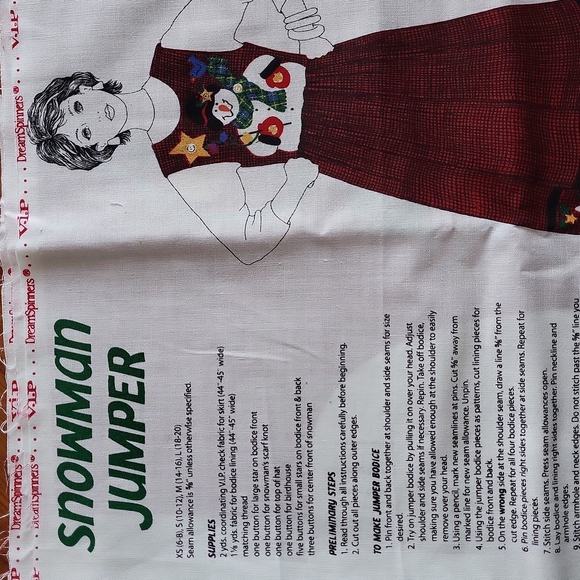 V.I.P. DreamSpinners | Holiday | Snowman Jumper Panel To Sew Sizes Xs L ...